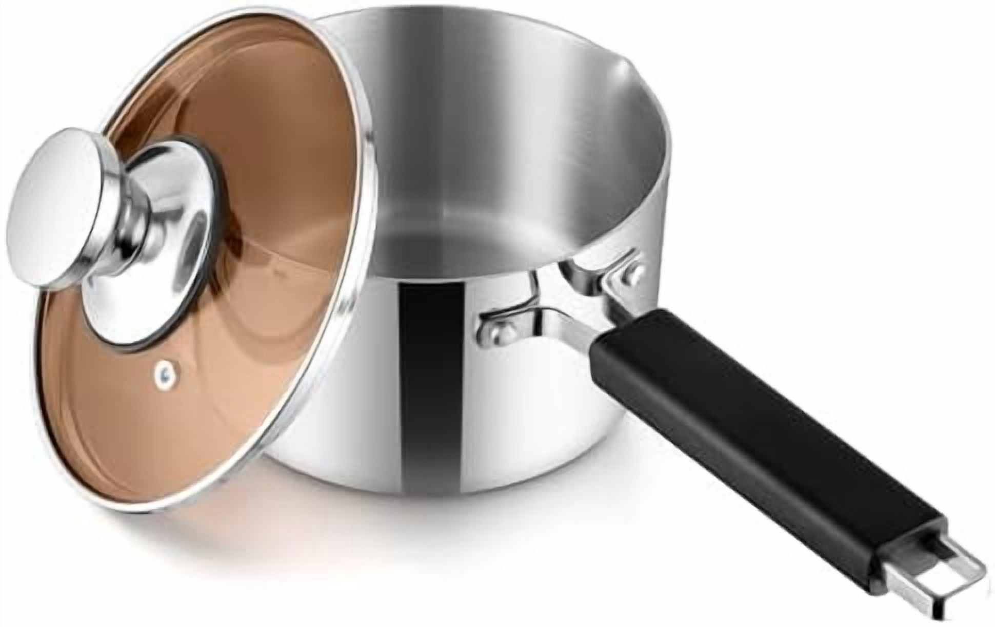 2 Quart Sauce Pan with Lid, Stainless Steel Tri-Ply All Clad Small ...