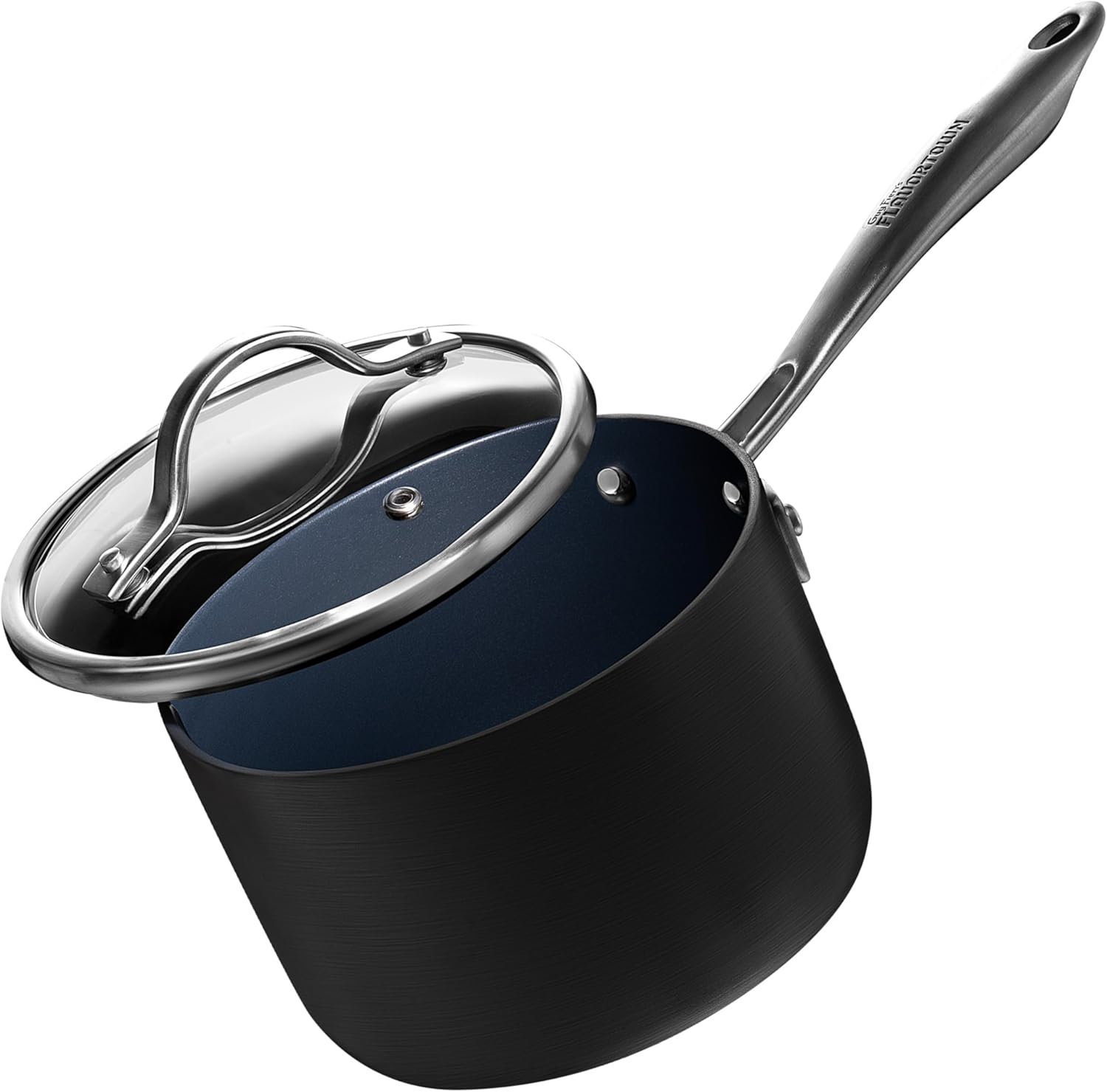 2-Quart Sauce Pan with Lid, Laser Titanium Non-stick Cookware Without ...