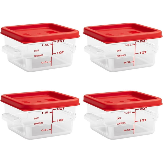 2 Quart Set of 4 Food Storage Containers,Food Containers with Lids and ...