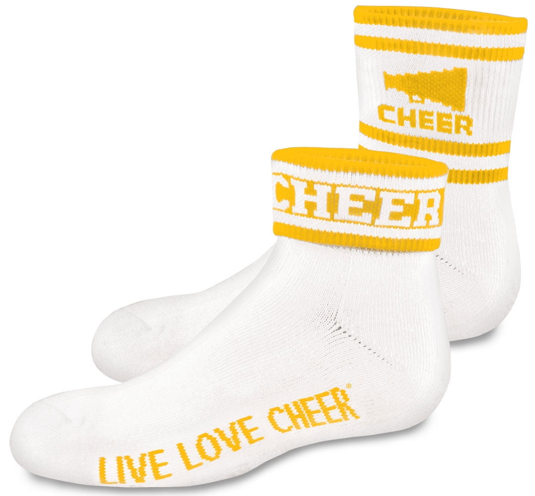 2" Quarter Sock With Meg, Cheer, & Stripe Gold Adu - Walmart.com