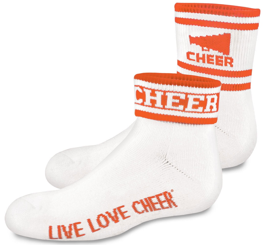 2" Quarter Sock With Meg, Cheer, & Stripe Orange Y - Walmart.com