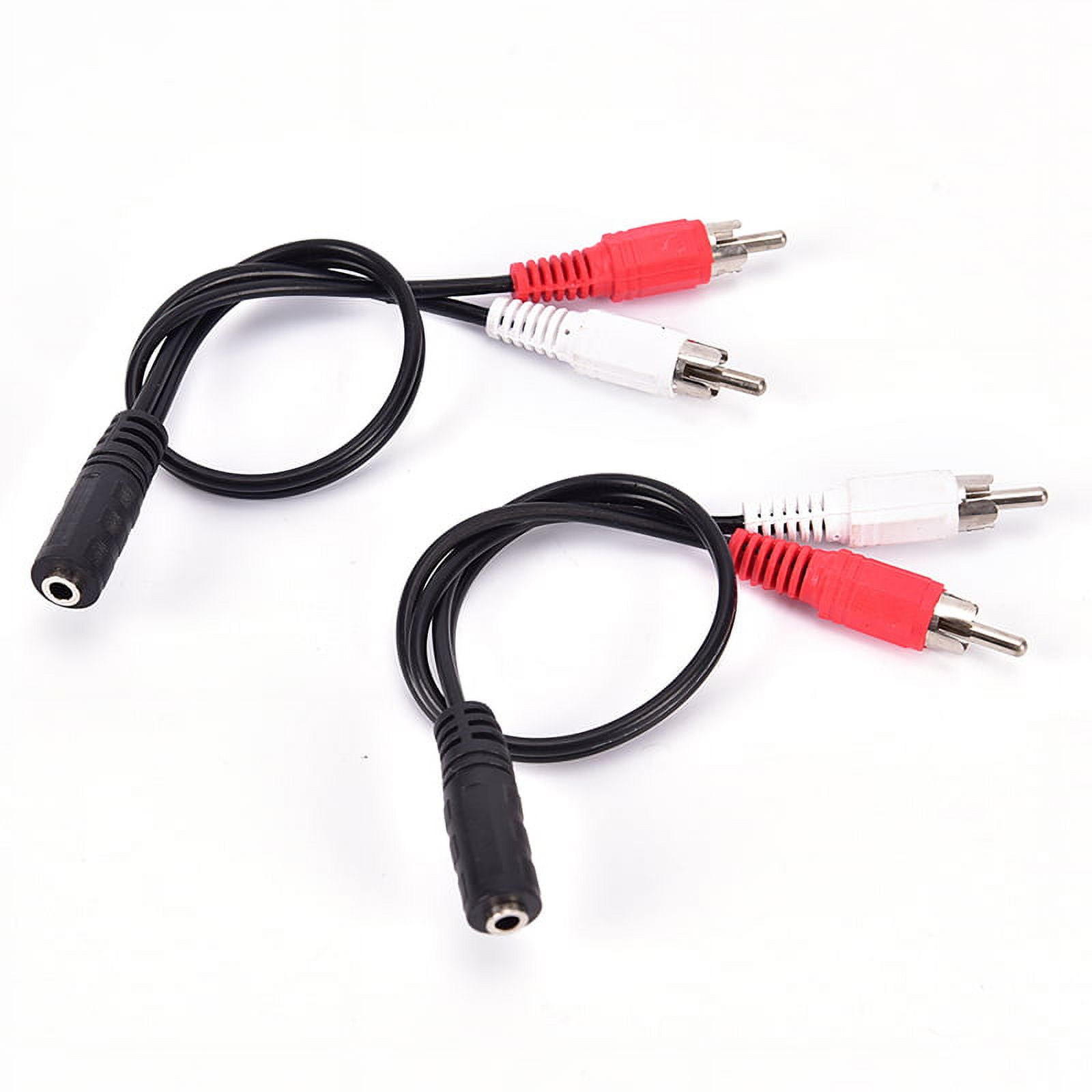 2-RCA Male Plug to 3.5mm Female Aux Audio Headphone Jack Converter ...