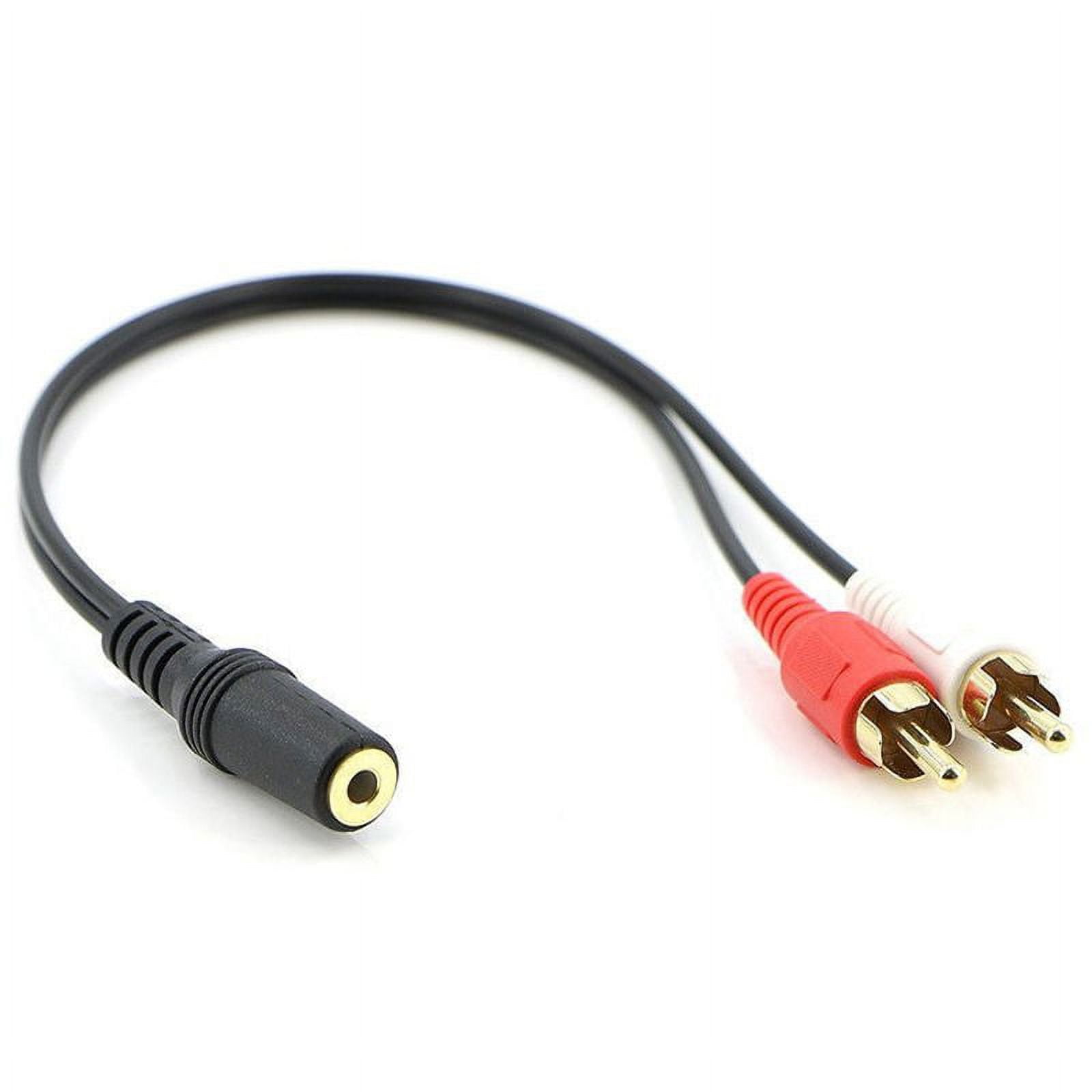 2-RCA Male to Female 3.5mm Jack Aux Stereo Audio Cable - Walmart.com