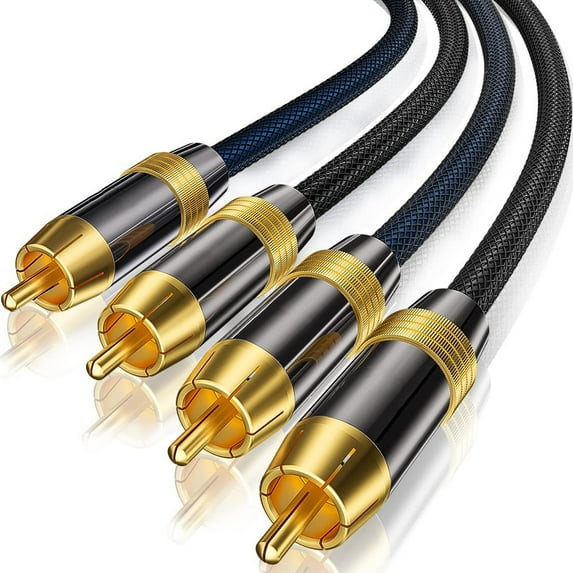 2-RCA Male to Male Stereo Audio Cable, Gold Plated, Hi-Fi Sound for TV ...