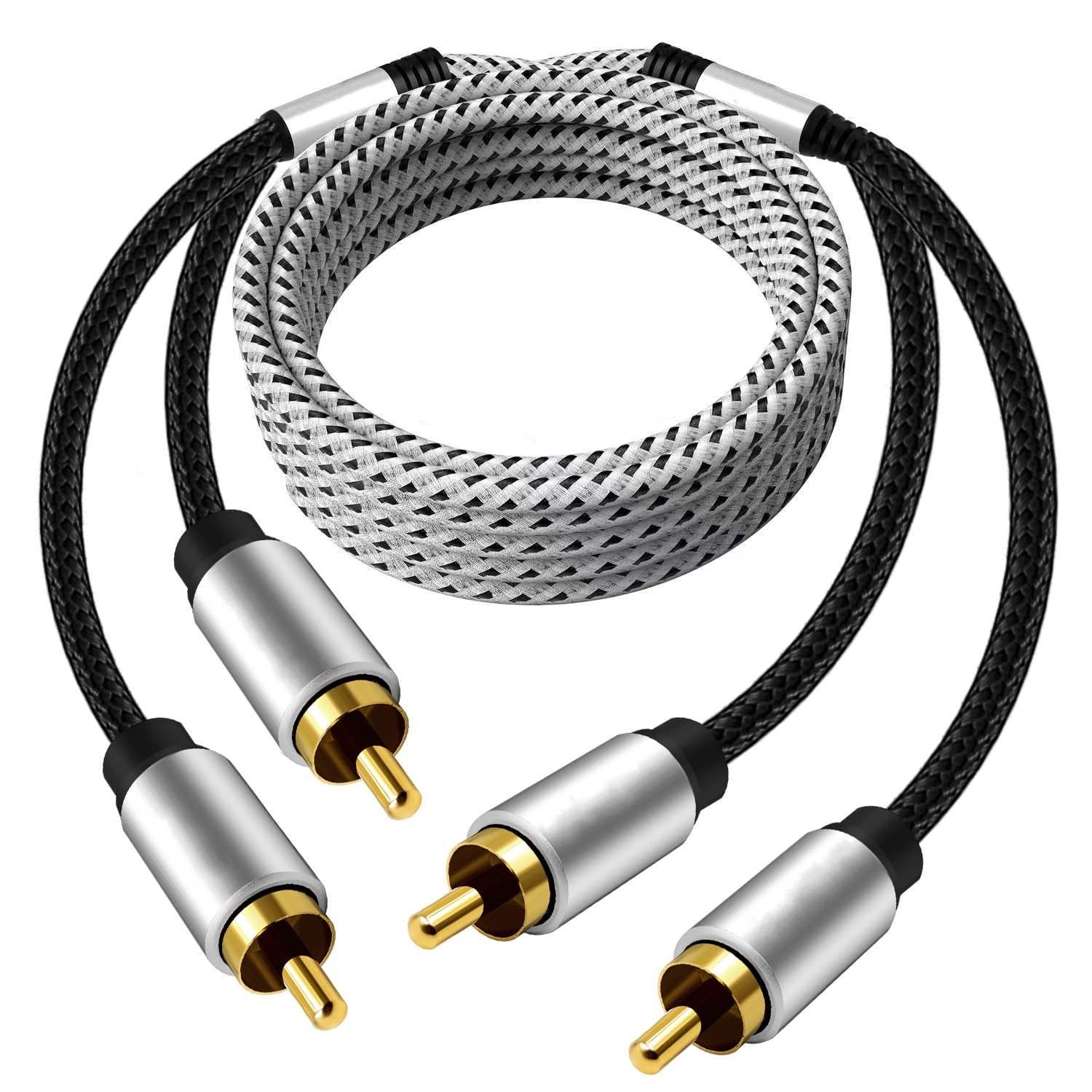 2-RCA to 2-RCA Pure Oxygen-Free Copper Audio Cable for DVD, TV, Blu-ray ...