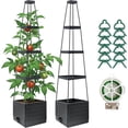 2 Raised Garden Bed Planter Box with Trellis, 58"Tomato Planter with ...