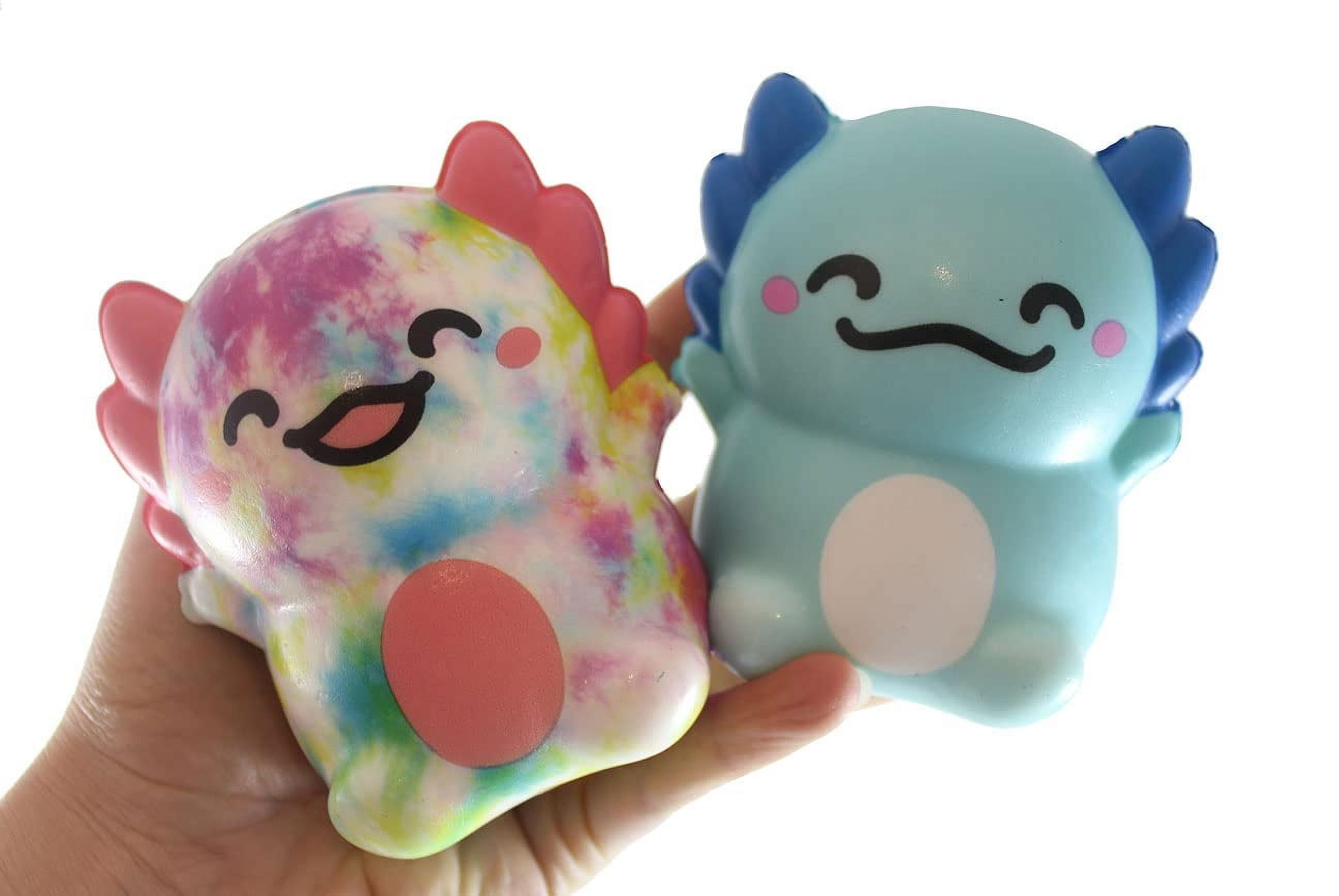 2 Random Color Axolotl 4" Slow Rise Squishy Toys - Memory Foam Party ...