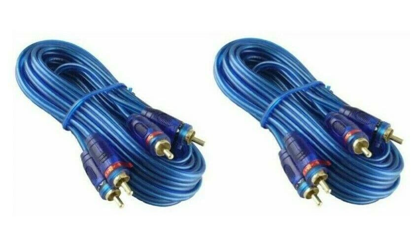 2 Raptor (Metra) 20' Neon Blue Series Rca Audio Cable - Walmart.com
