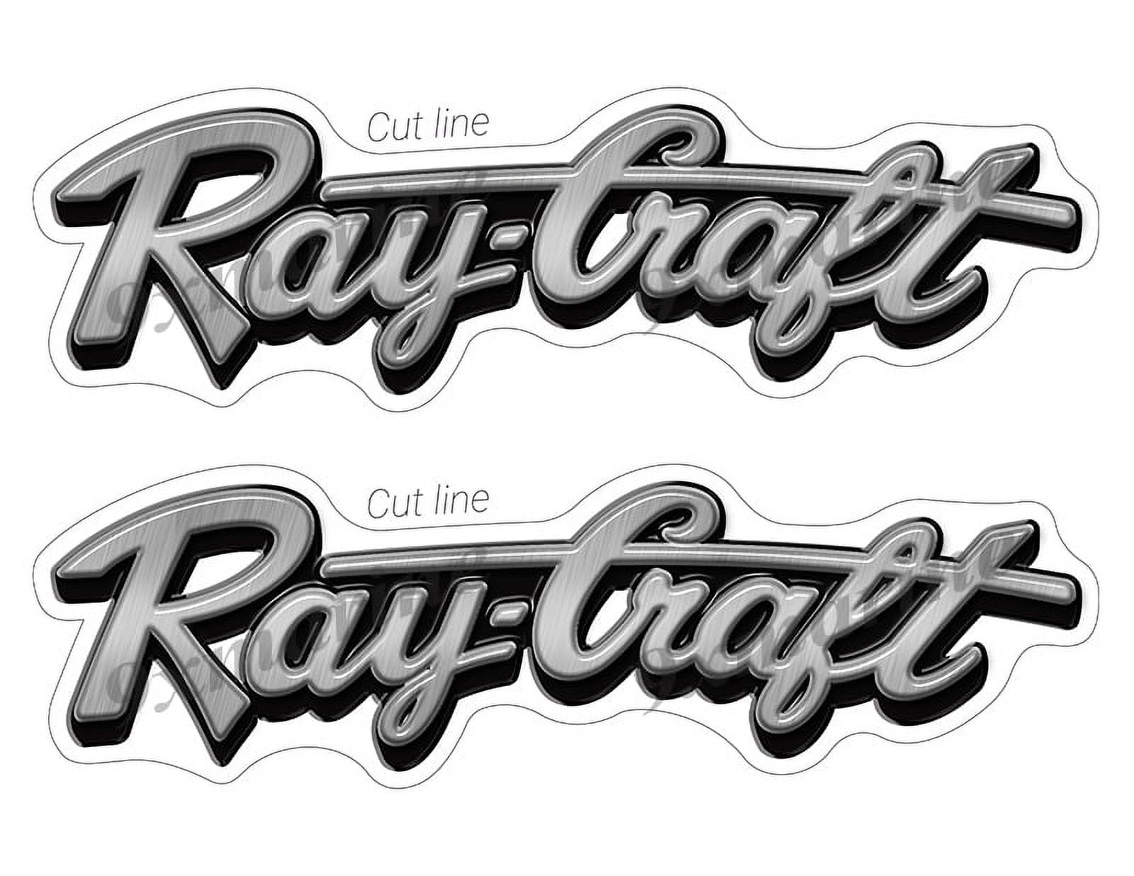 2 Ray-Craft Boat Stickers "3D Vinyl Replica" of original - 10" long ...