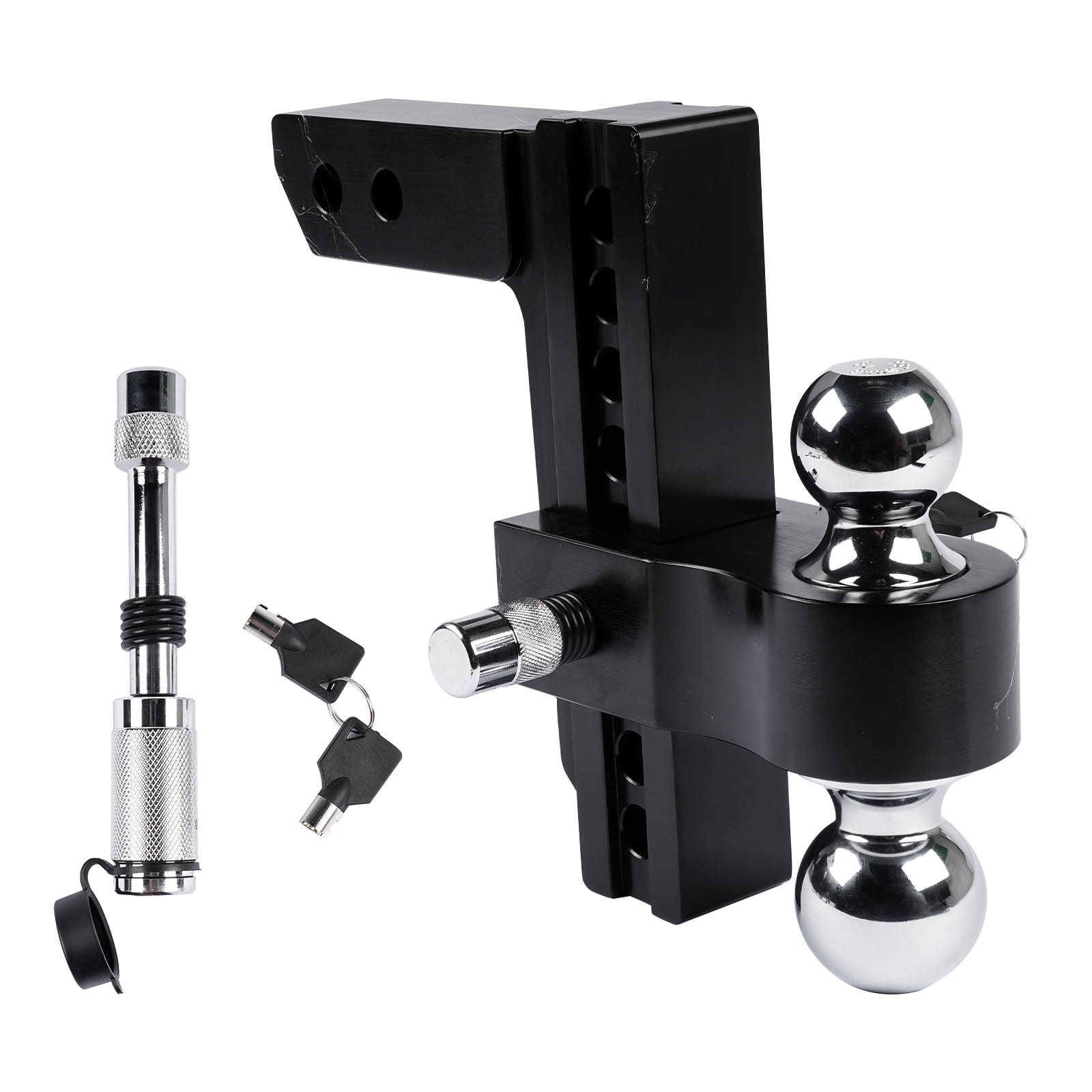2" Receiver 8" Drop Rise Upgraded Adjustable Trailer Hitch Dual Solid ...