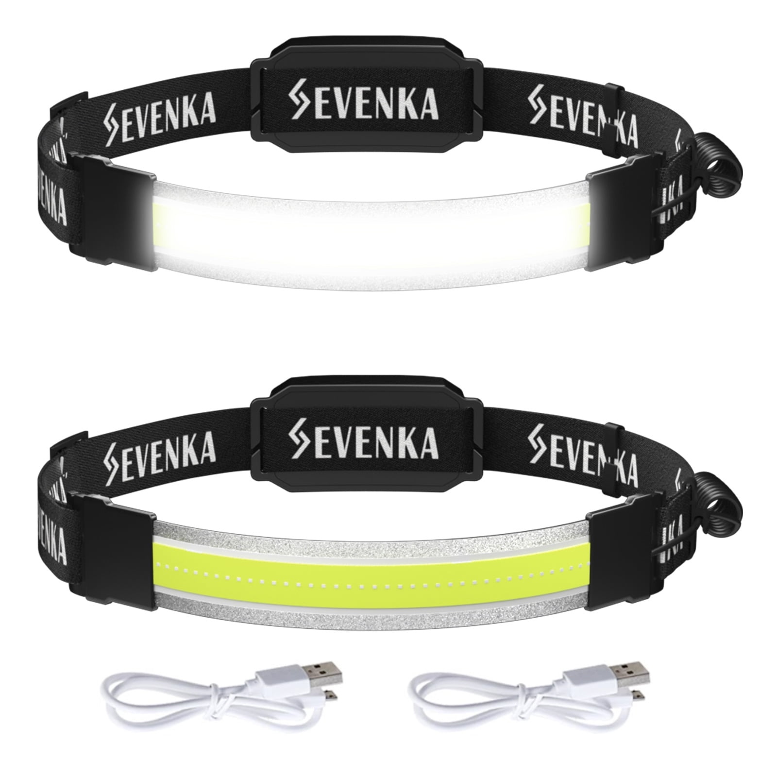 SEVENKA Rechargeable Headlamps, Wide Beam, 500 Lumen, Lightweight ...
