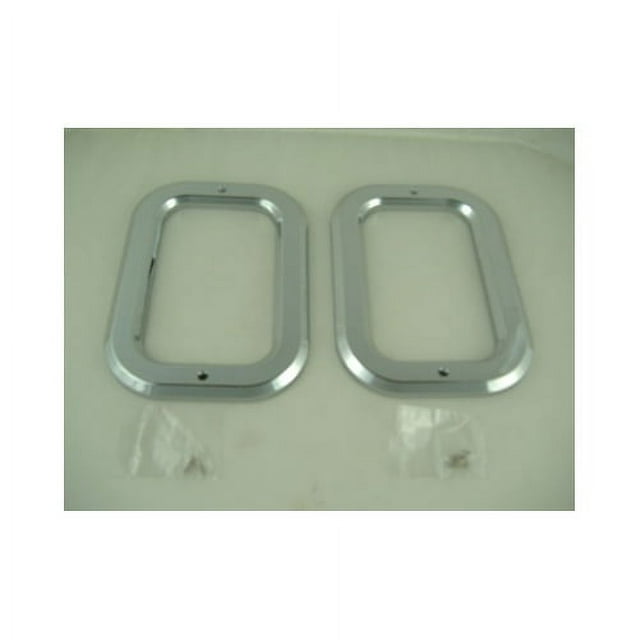 (2) Rectangle Chrome Bezels / Fits Trailer Truck LED Stop Turn Tail ...