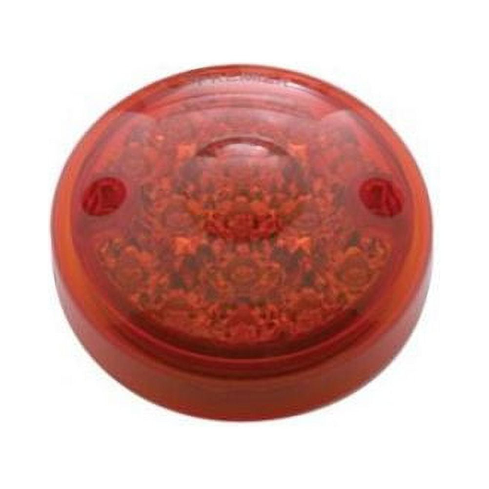 (2) Red 3" Round 15 LED Surface Mount Brake Stop Turn Tail Lights / Red ...