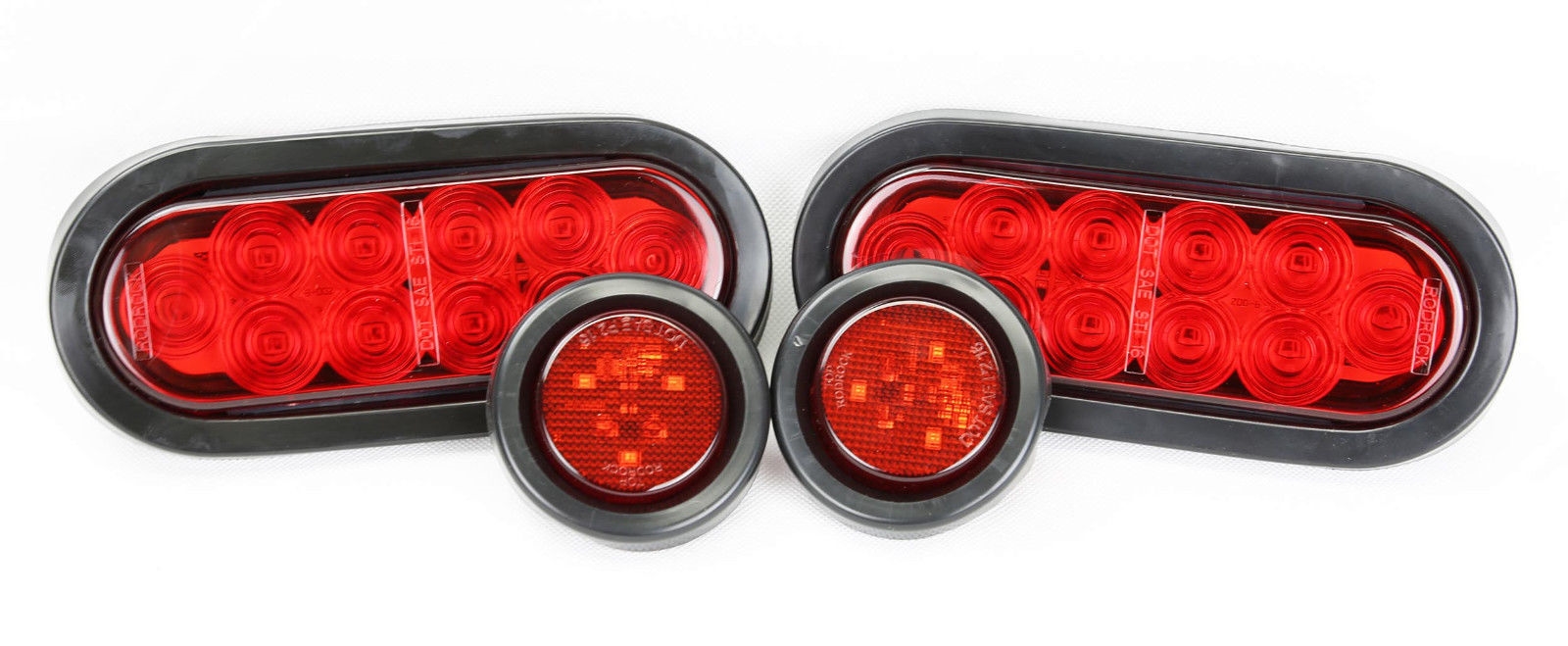 Libra Trailer Parts Sealed Red 6" Oval LED Tail Light Set with Grommet ...