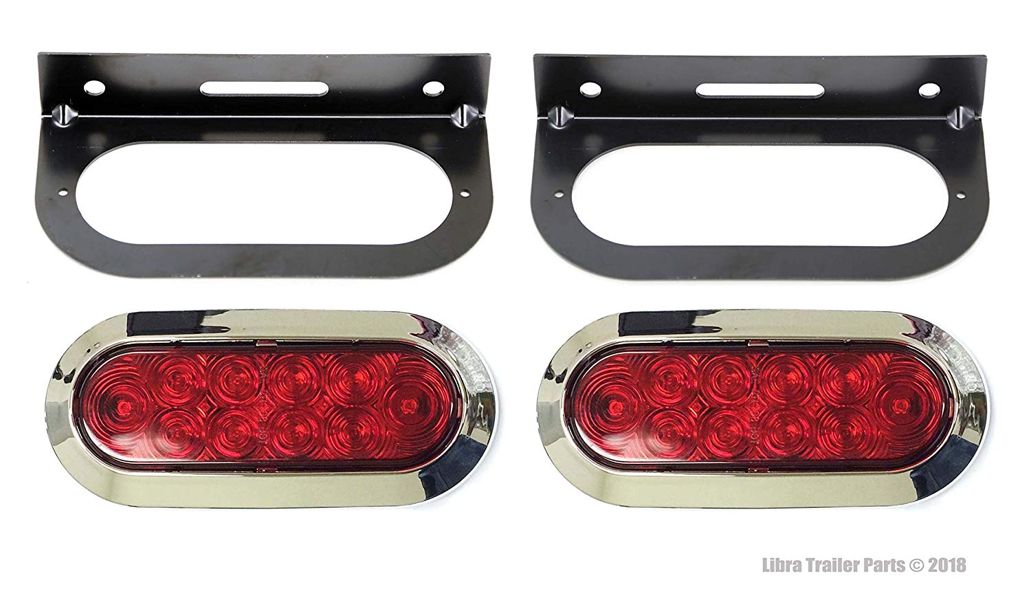 Solid 6" Surface Mount Oval Red LED Light Function as Brake Stop Turn ...