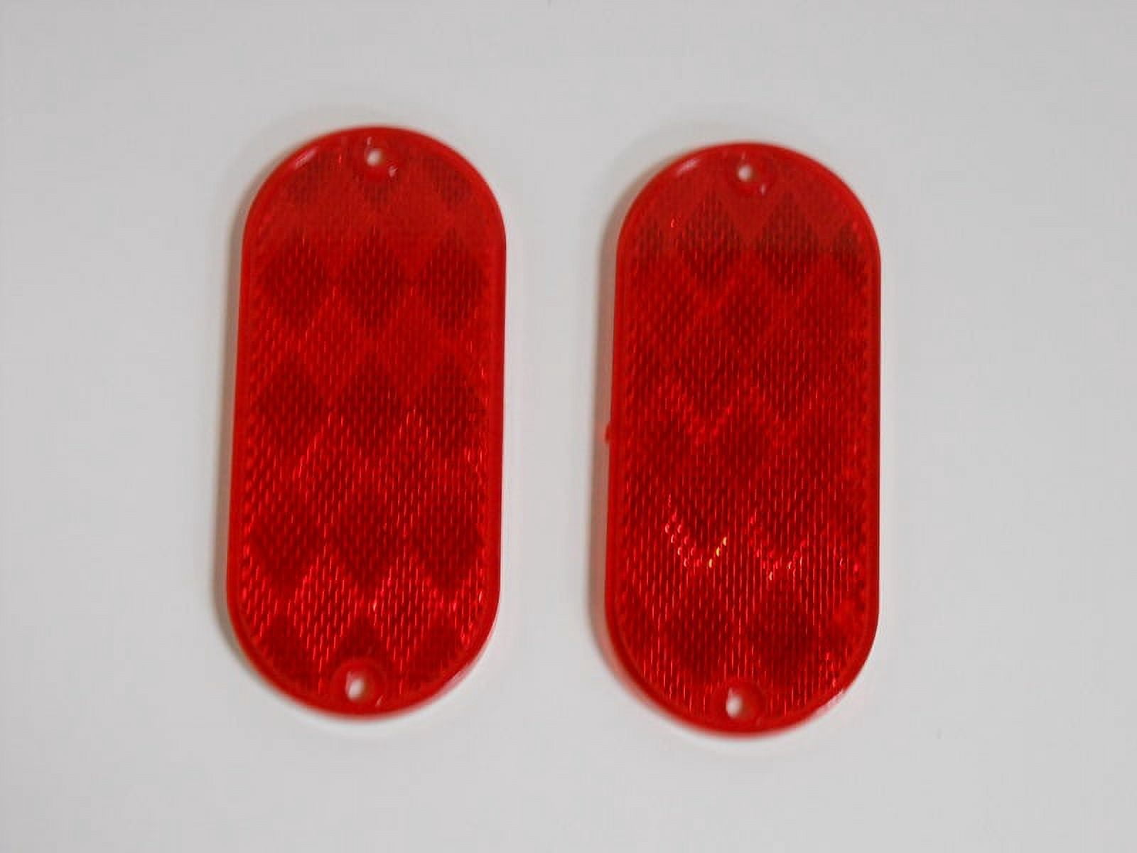 (2) Red Oval Boat Truck Trailer Mail Box Reflex Reflectors - Walmart.com