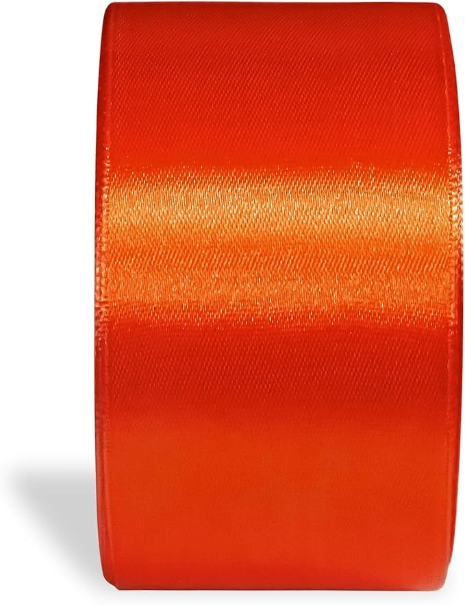2" Red Satin Ribbon Roll – Double Face Silk Ribbon for Gift Wrapping ...
