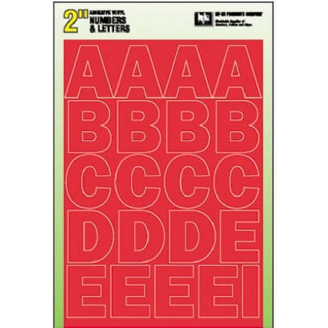2" Red Self Stick Adhesive Vinyl Number & Letter Set Die Cut - Walmart.com