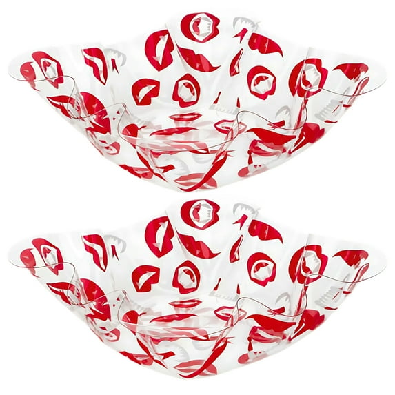 (2) Red & White Vampire Teeth-Design Halloween Novelty Plastic Ruffle ...