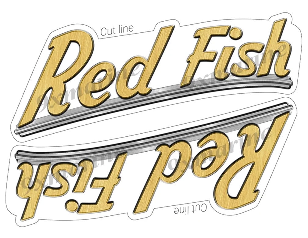 2 Redfish Boat Stickers "3D Vinyl Replica" of original - 10" long ...