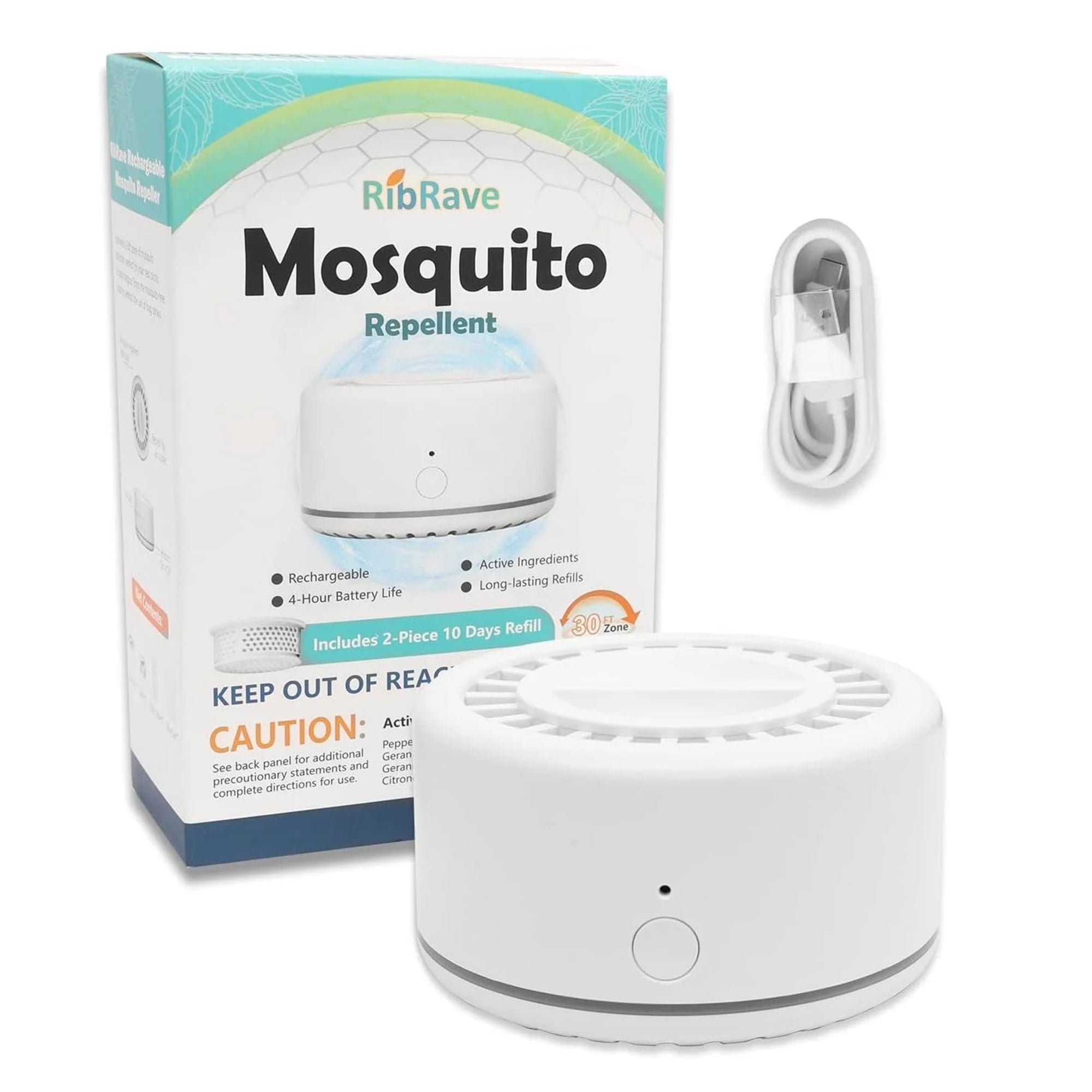 Rechargeable Electronic Mosquito Repellent Device, USB Portable, 30 ft ...