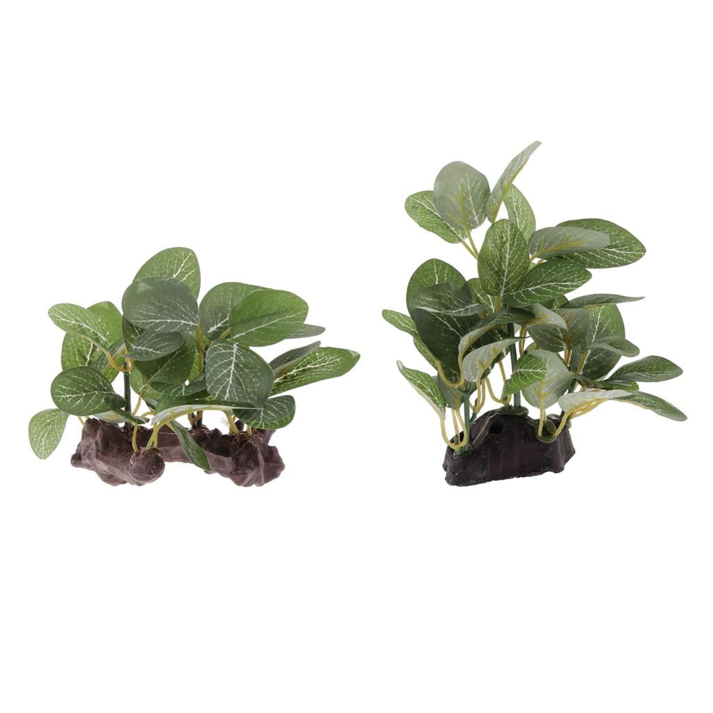 2 Resin Artificial Plant, Terrarium Grass Flexible Decor for Scorpion ...