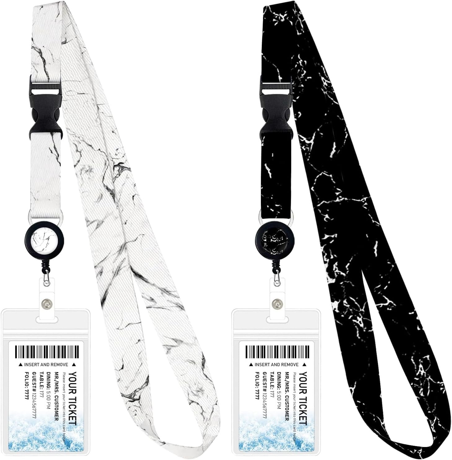 2 Retractable Cruise Lanyard with ID Holder Retractable Reel for Cruise ...