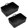 2 Reusable Air Pot Silicone Liners, Rectangular Nonstick Basket Pads ...