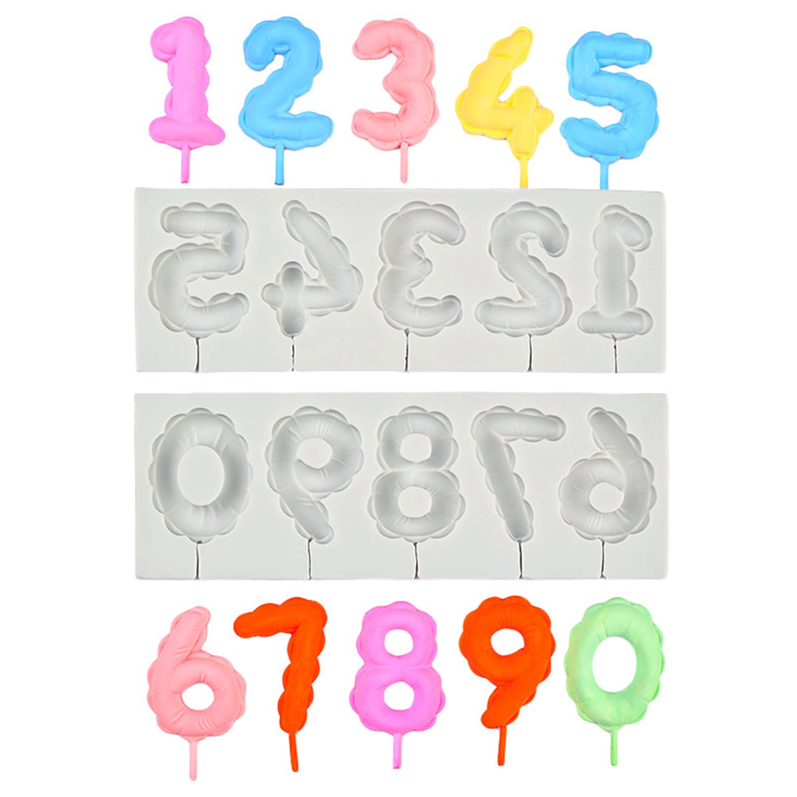 2. Reusable Silicone Number Cake Molds 0-9 Longf-lasting Tools for Home ...