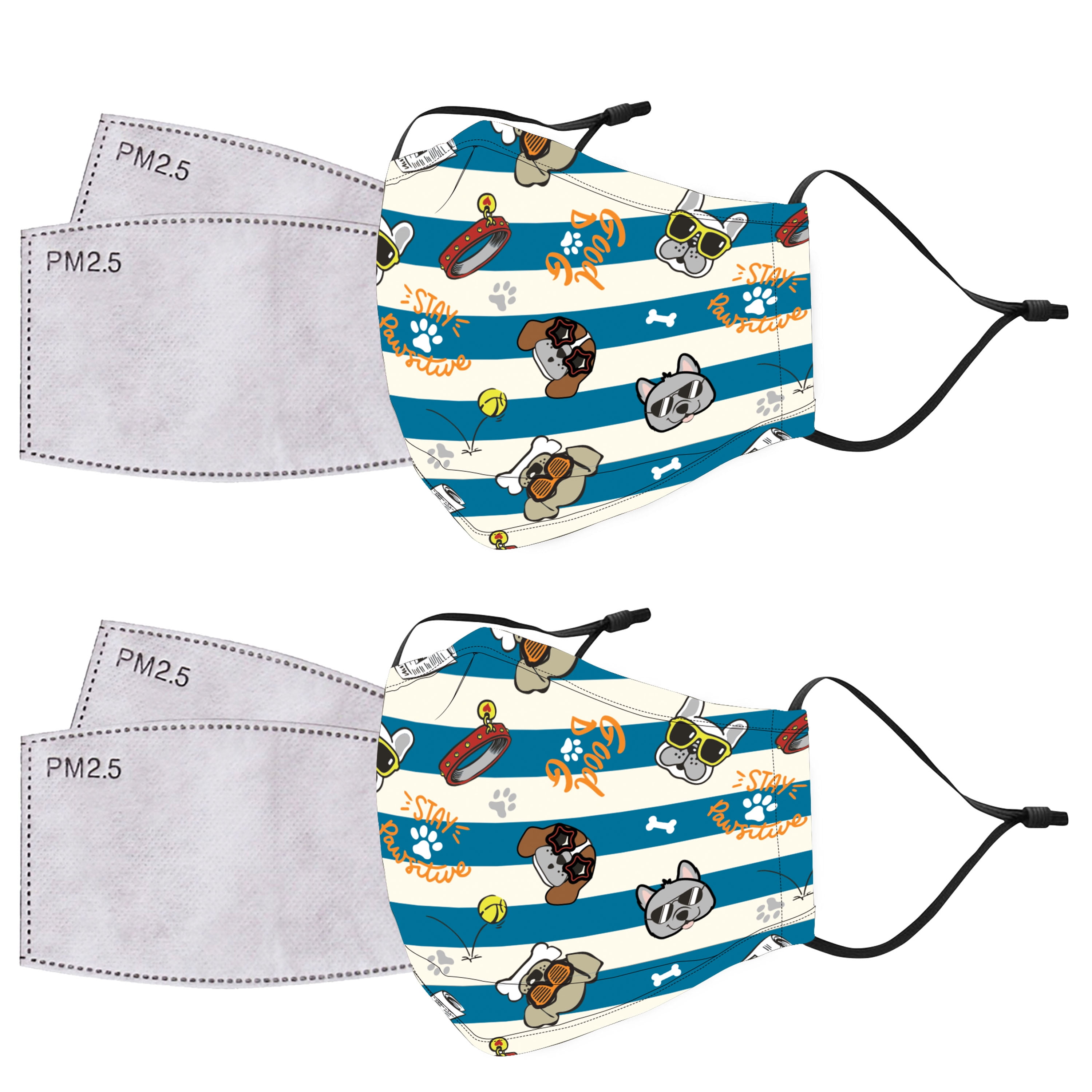 2 Reusable/Washable Kids Face Masks with 4 Replacement Filters ...