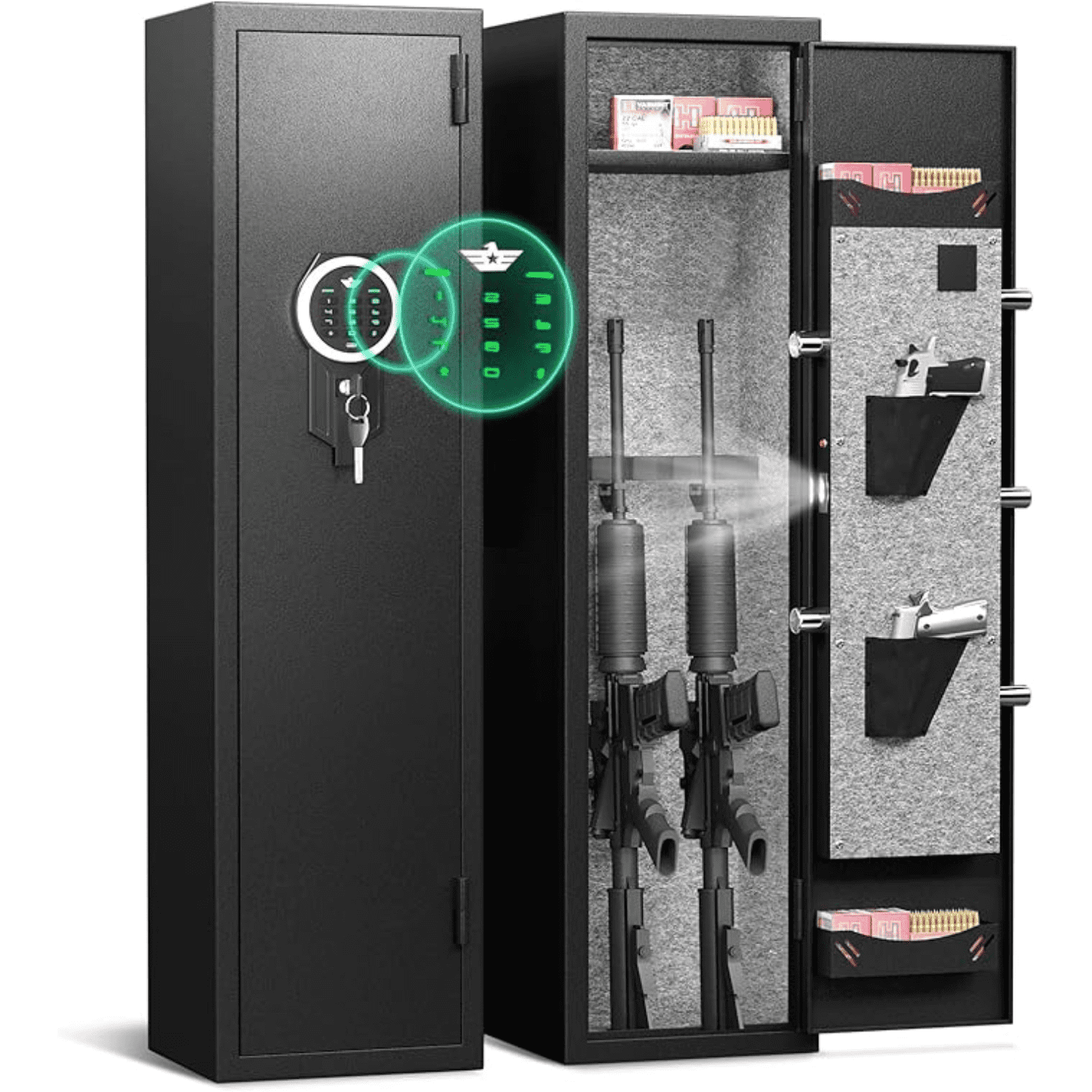 2 Rifle Gun Safe, Digital Gun Safe for Home Rifle and Shotguns, Quick ...