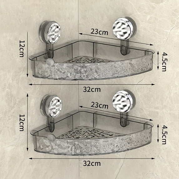2 Ripple Suction Cup Storage Racks | Wall Mounted Without Drilling ...