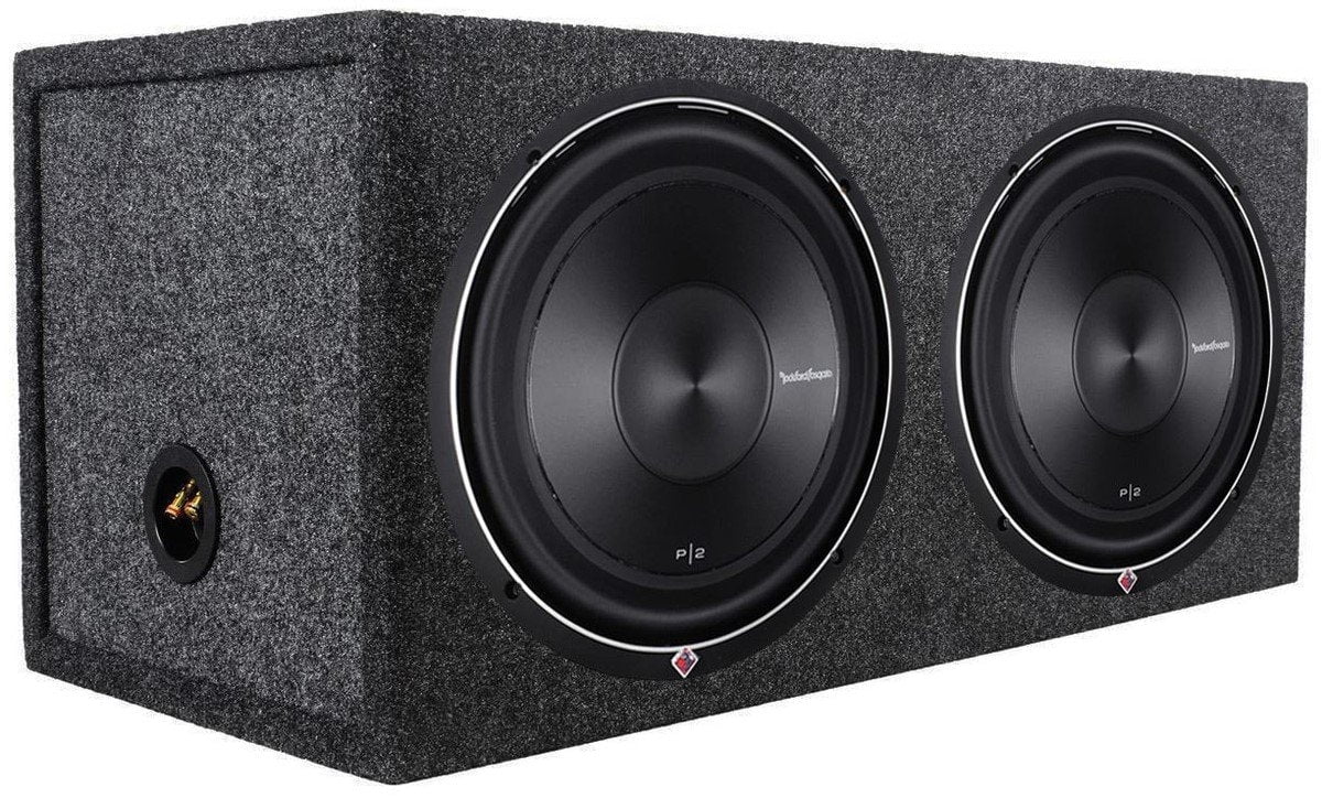 2 Rockford Fosgate P2D2-10 10" 1200w Dual Subwoofers + Sealed Sub Box ...