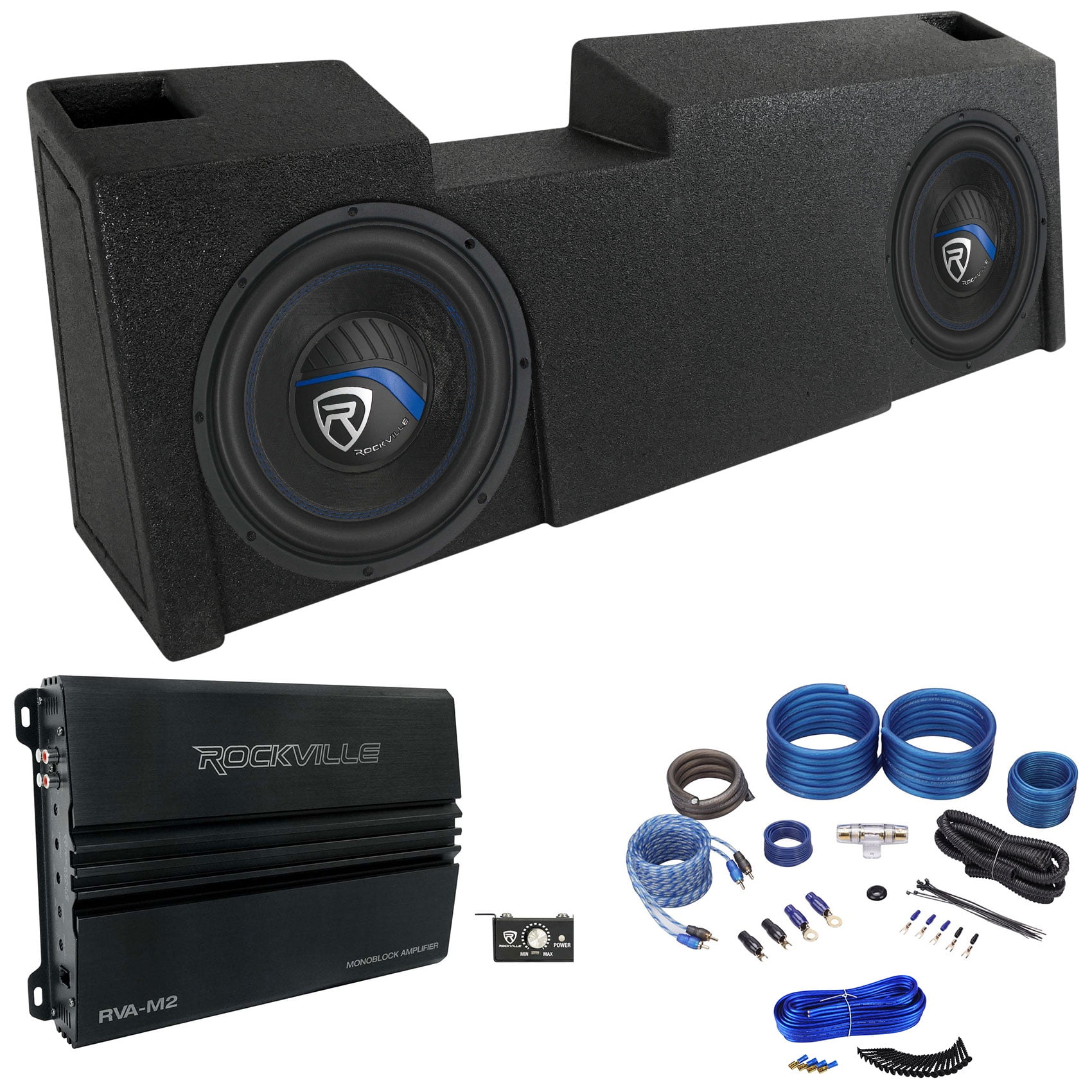 (2) Rockville 10" Subwoofers+Amp+Ported Box For 2019-Current GM Crew ...