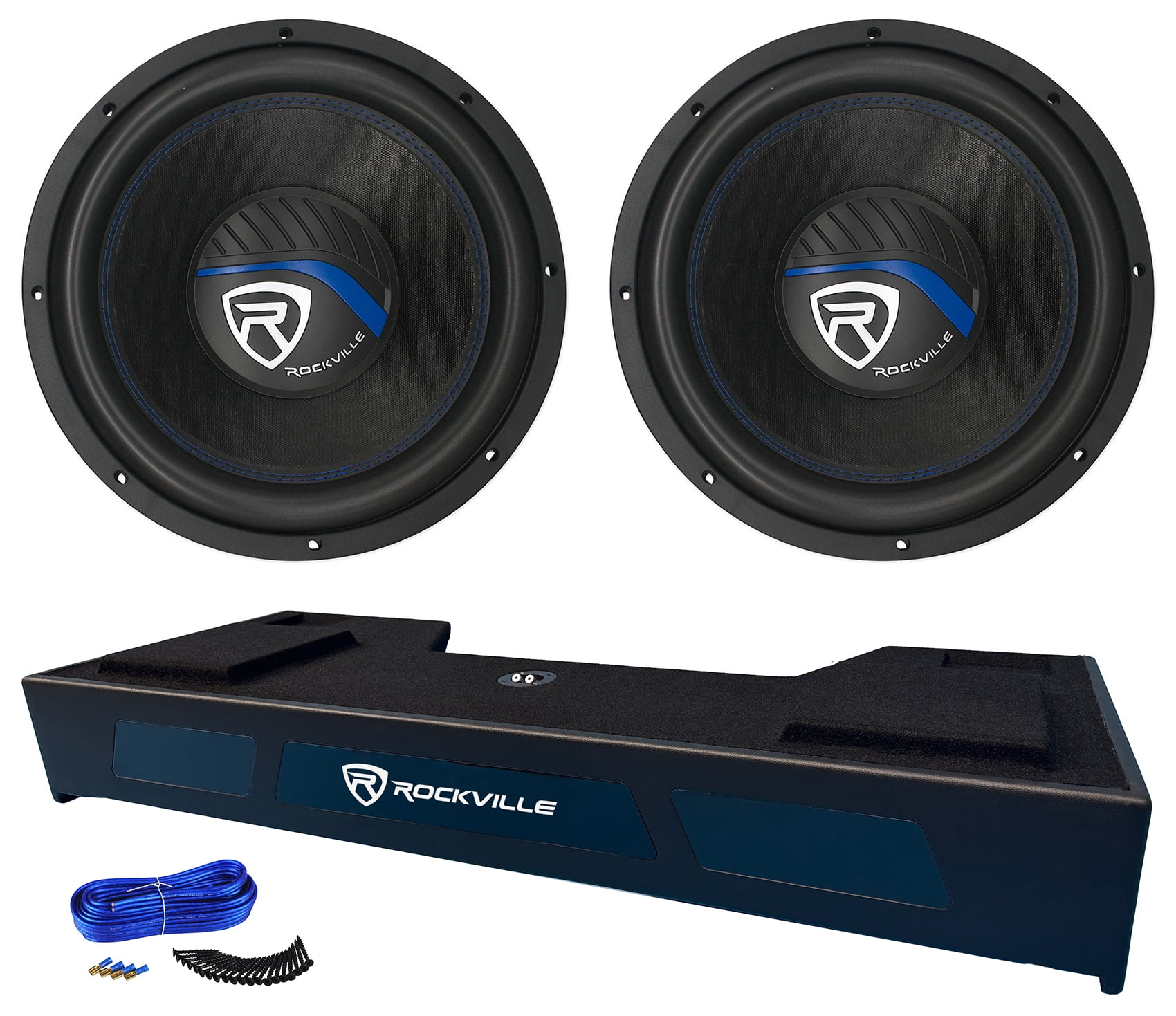 (2) Rockville 12" Subwoofers+Sub Box Enclosure For 2019+ Dodge Ram Crew ...