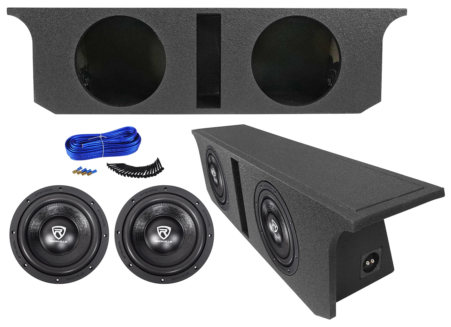 2) Rockville 12" Subwoofers+Sub Enclosure Box For 2007-2016 Jeep ...