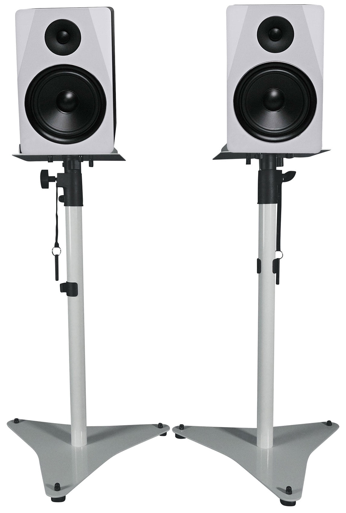 (2) Rockville APM8W 8" 500w Powered Studio Monitors+White Adjustable ...