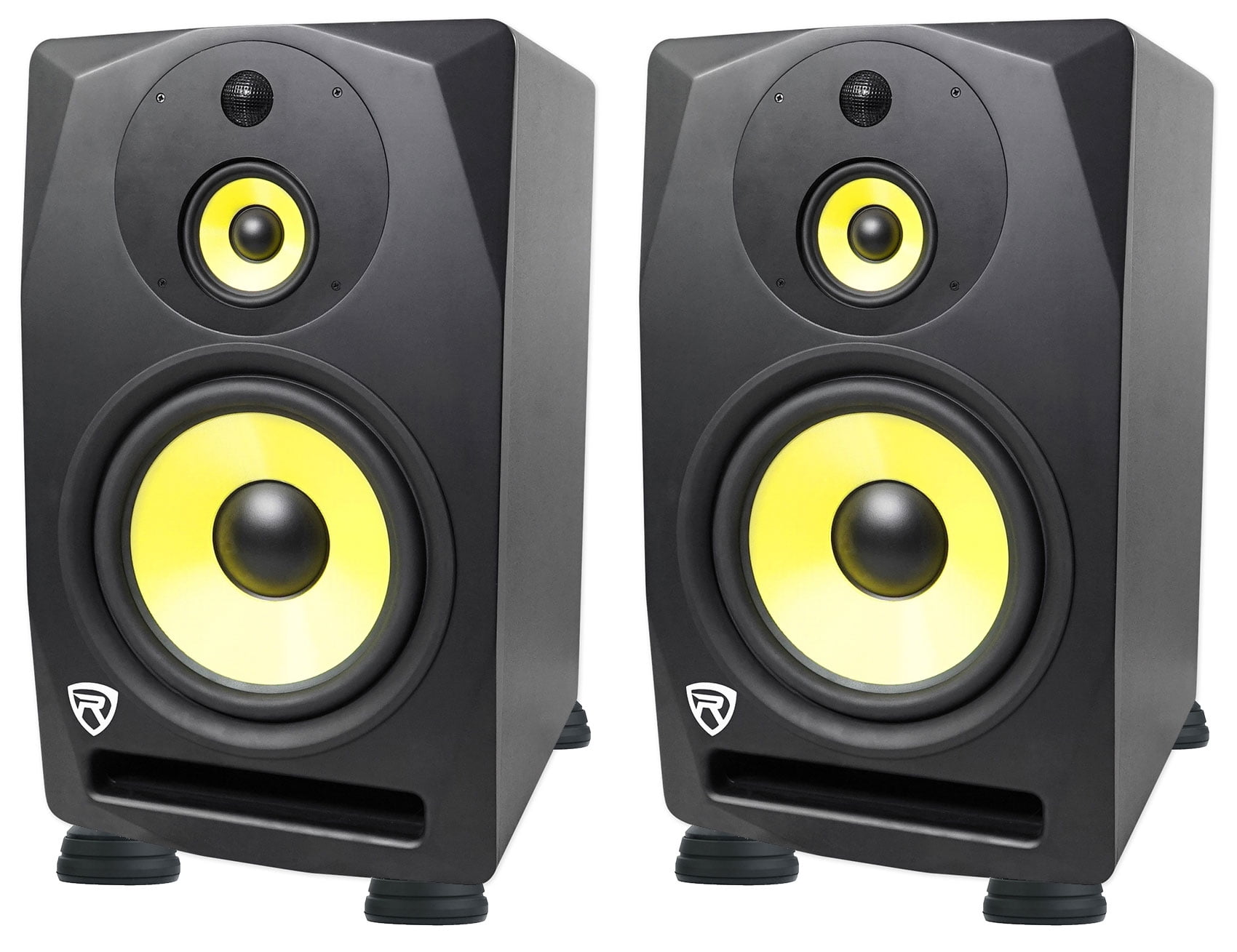 (2) Rockville DPM10B 10" 400w Powered 3-Way Studio Monitors+Isolation ...