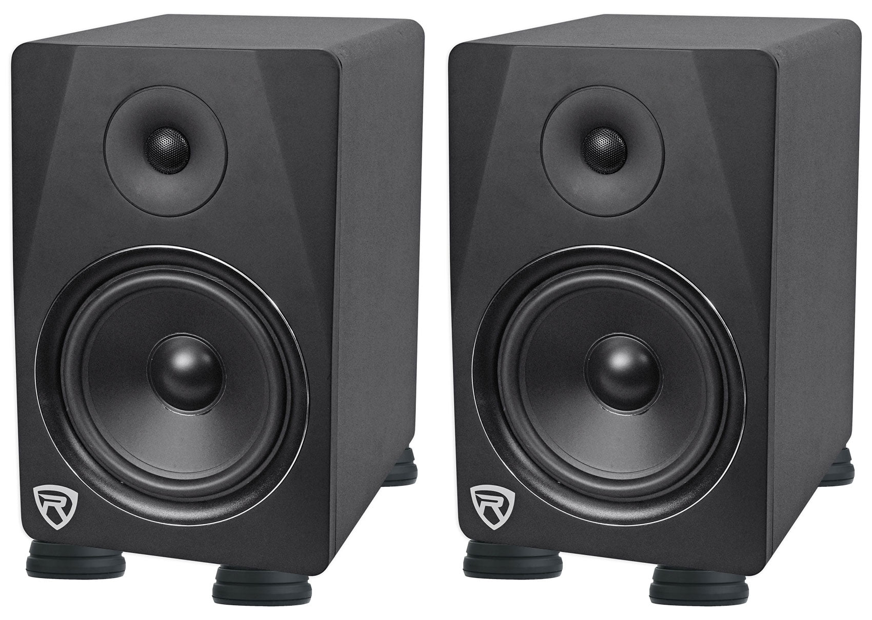 (2) Rockville DPM8B 8" Powered Studio Monitor Speakers + Isolation Feet ...