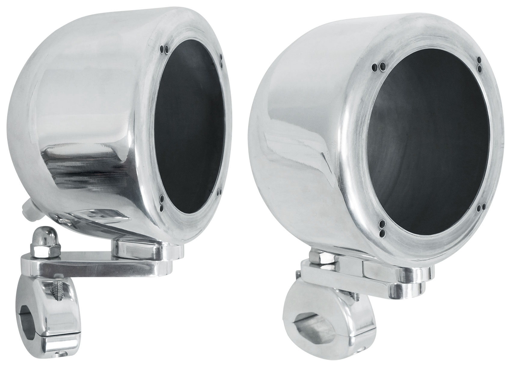 2 Rockville MAC40S 4" Chrome Swivel Aluminum Tower Handlebar Speaker ...