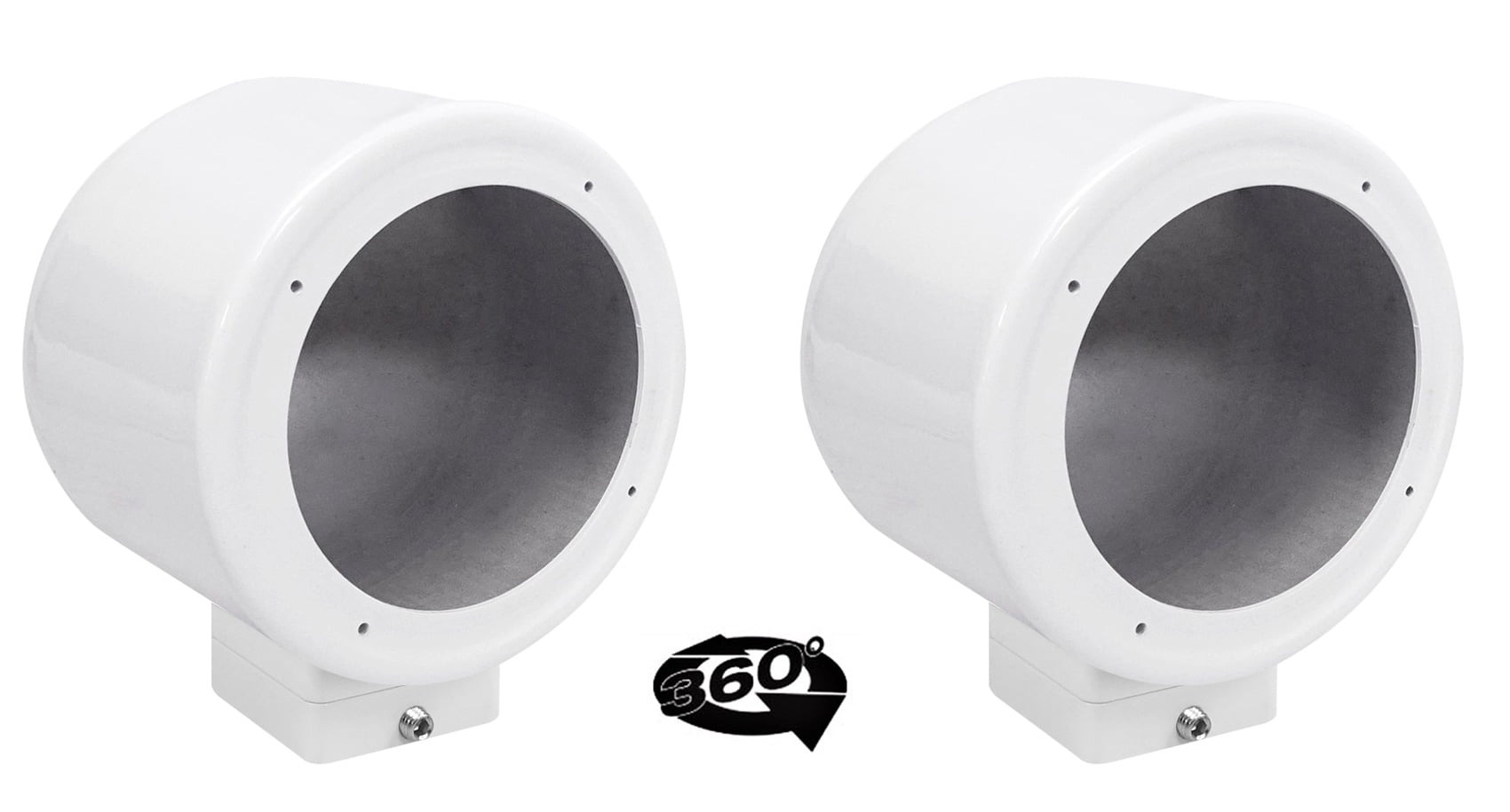 2) Rockville MAC525W 5.25" 360° Swivel White Aluminum Surface Mount ...