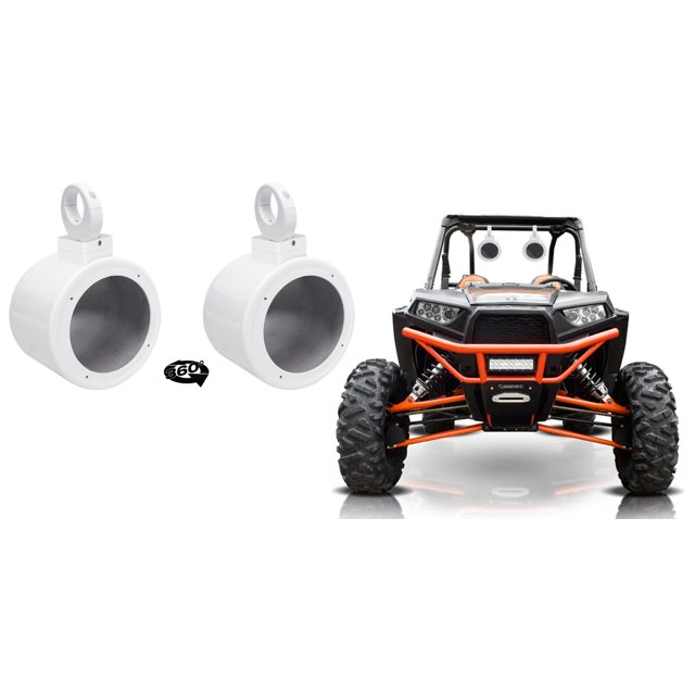 2) Rockville MAC525W 5.25" 360° Swivel White Aluminum Tower Speaker ...