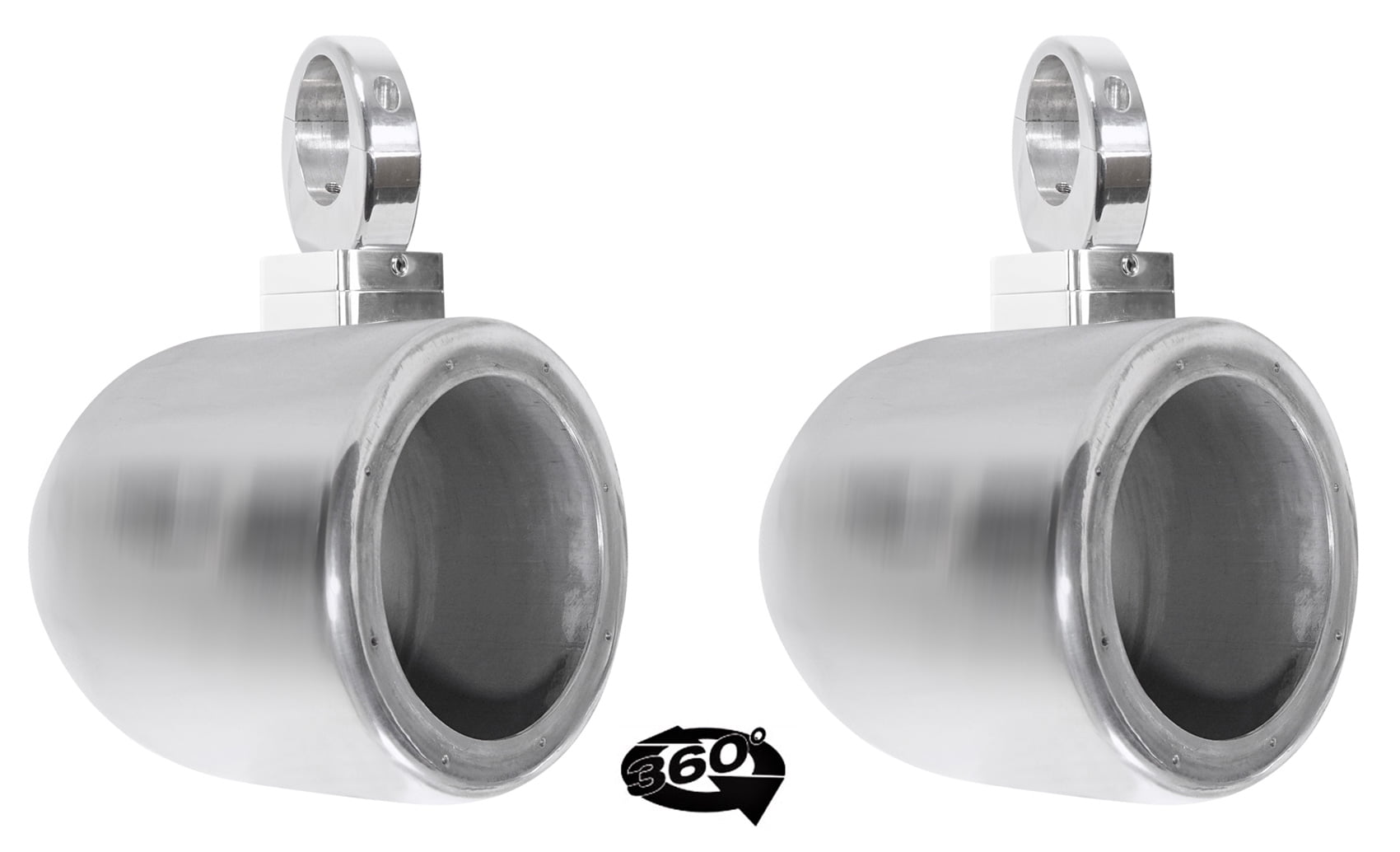 (2) Rockville MAC65S 6.5" 360° Degree Swivel Chrome Wakeboard Tower ...
