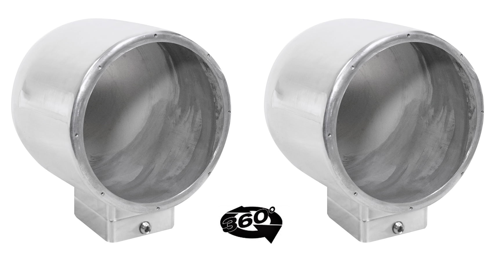 (2) Rockville MAC80S 7.7" 360° Degree Swivel Chrome Surface Mount ...