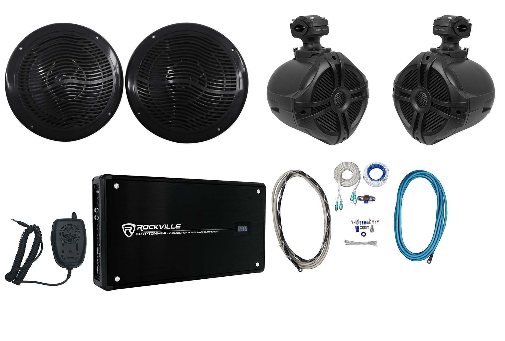 2) Rockville RMC80B 8" 800w Marine Boat Speakers+2) Wakeboards ...
