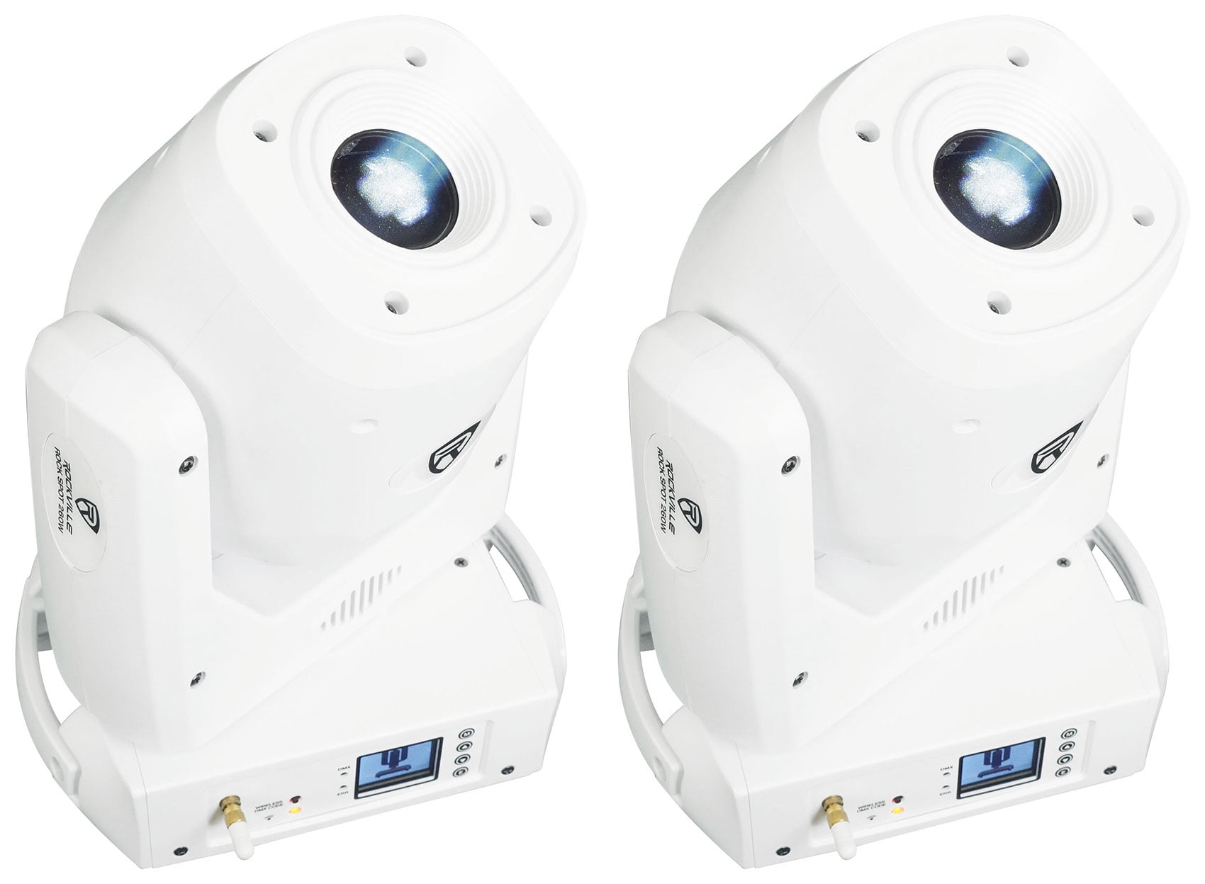 2 Rockville ROCK SPOT 260W WHITE DJ Moving Head LightsWireless DMX ...