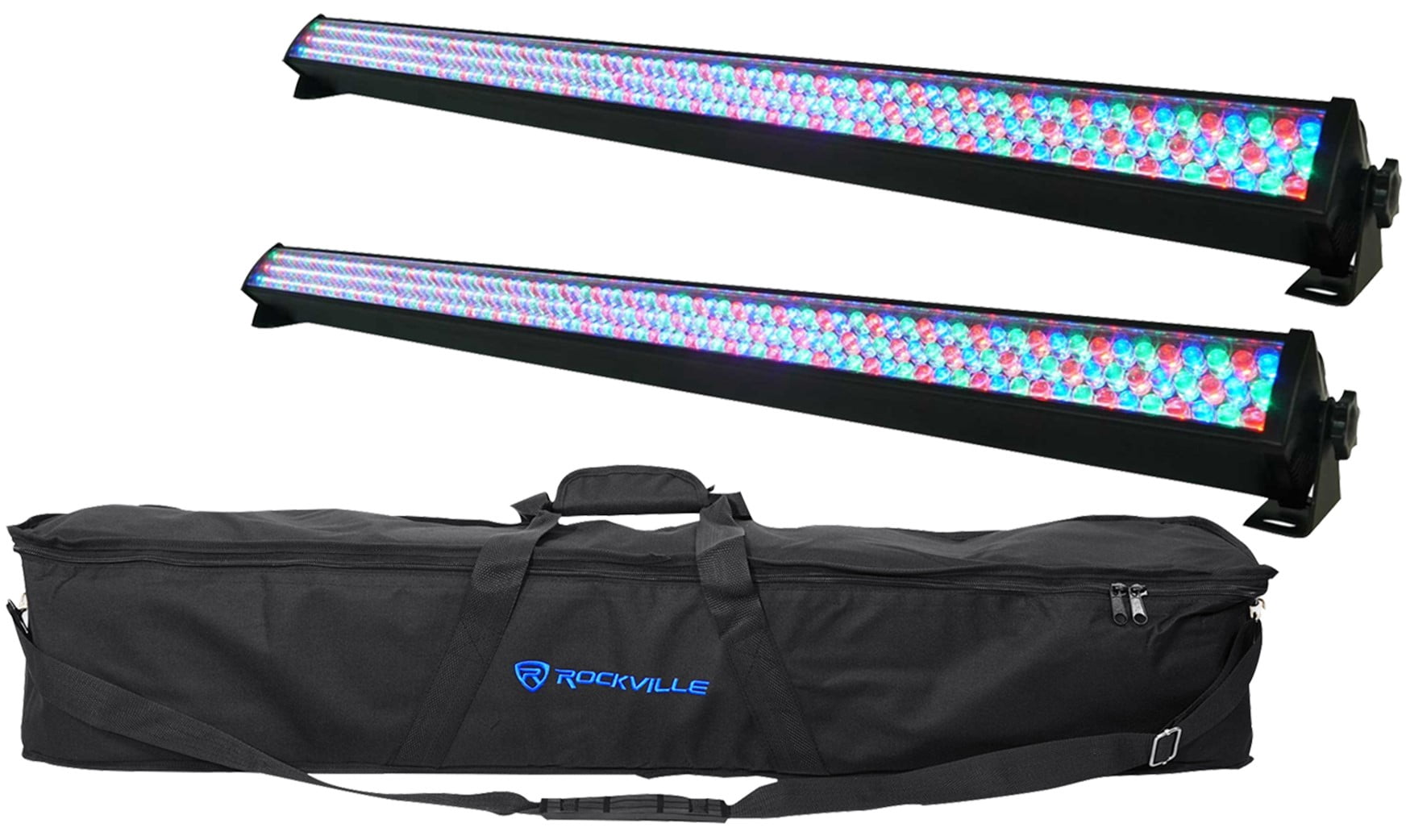 (2) Rockville ROCKSTRIP 252 LED DMX RGB Color Strip DJ Wash Up Light ...