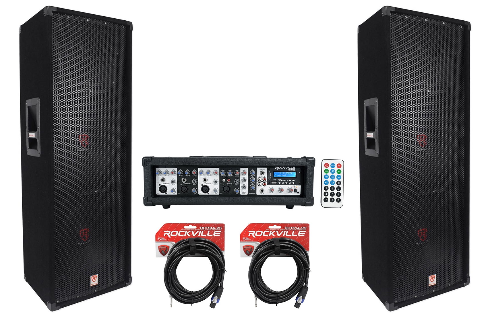 Rockville DJ/Pro Audio Equipment Package: Dual 12” 2000w 3-Way Powered ...