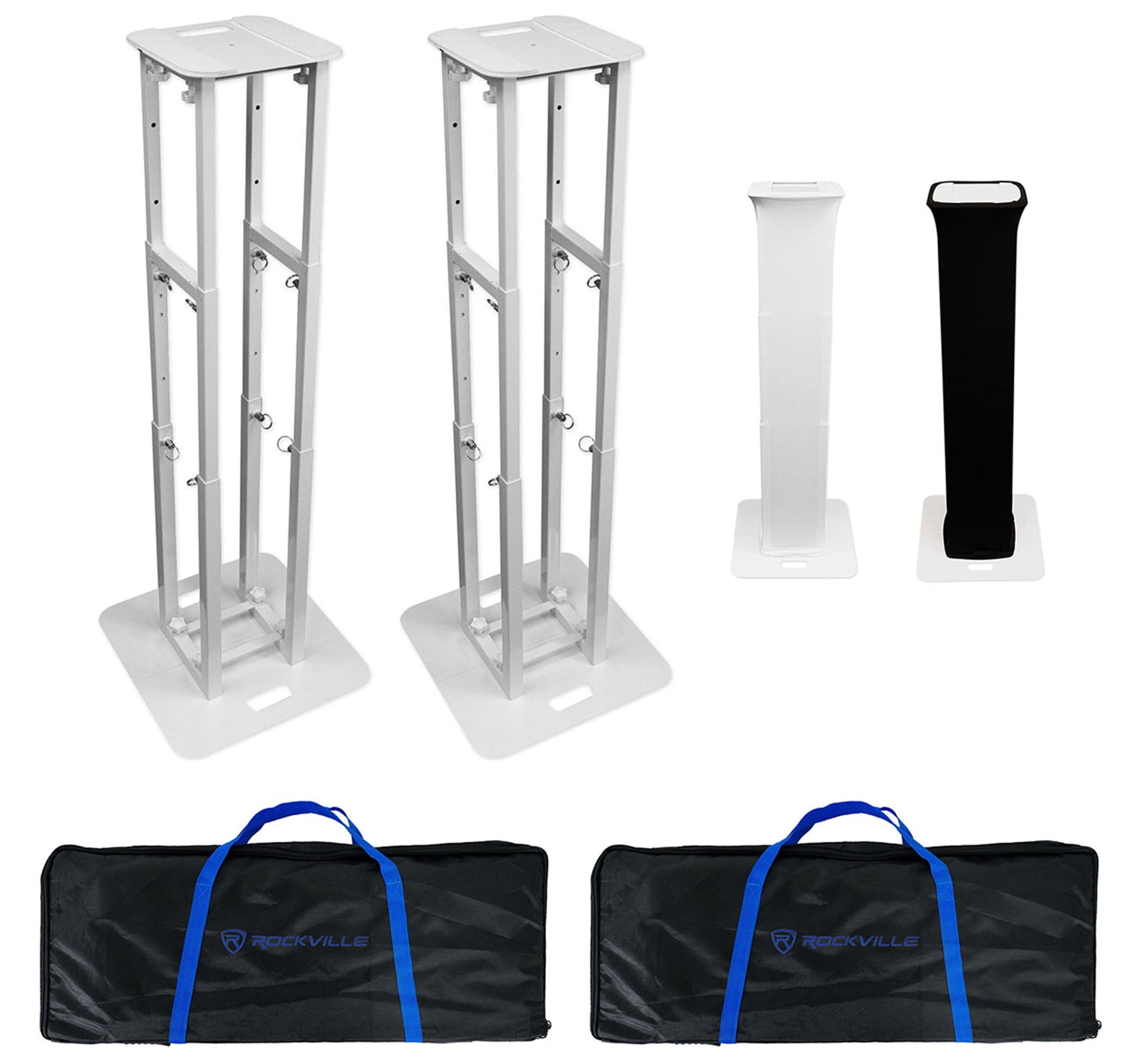 Rockville RTP-GO DJ Totem Light/Speaker Stands, Portable Collapsible ...