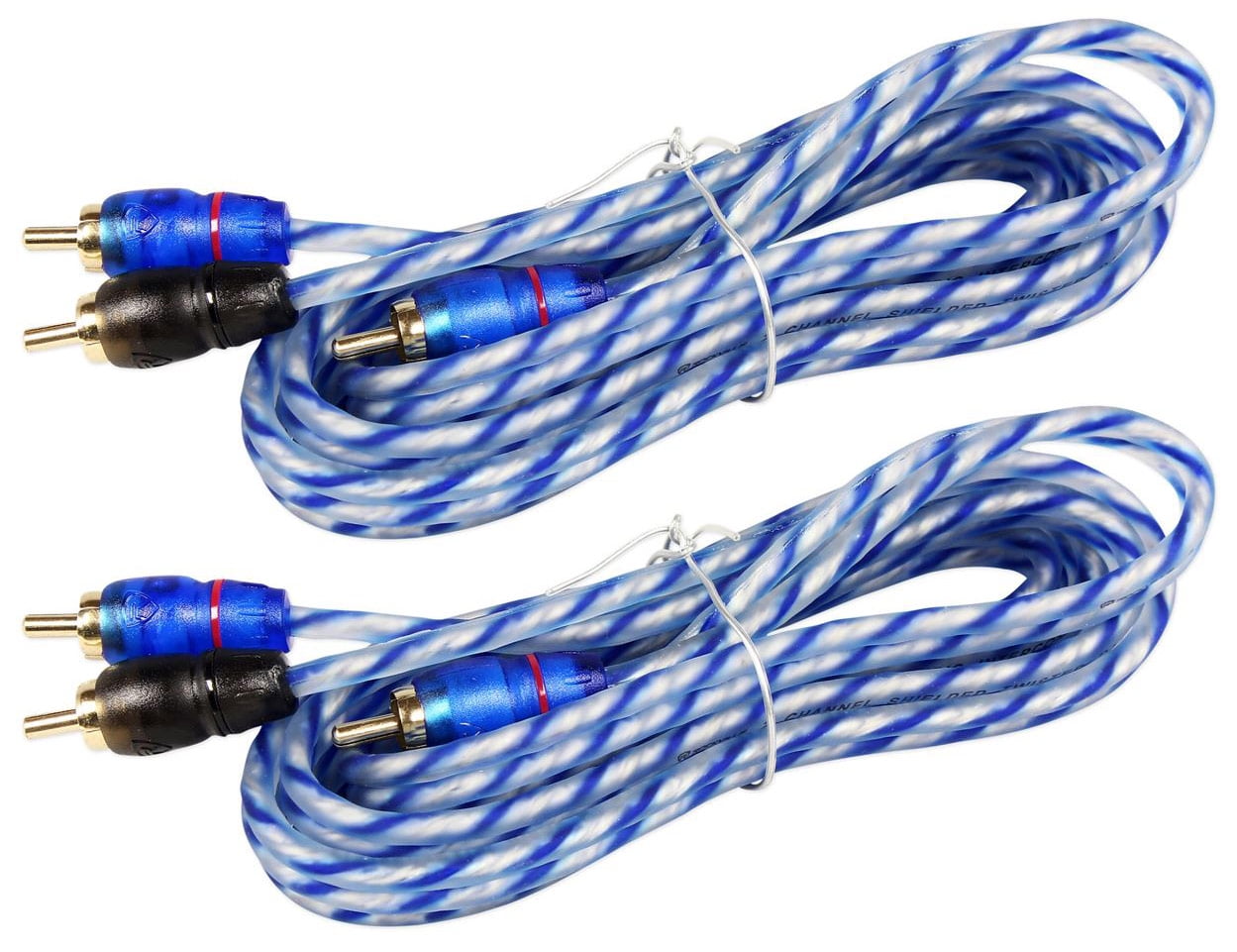 (2) Rockville RTR062 6 Foot Twisted Pair RCA Cables Split Pin, 100% ...